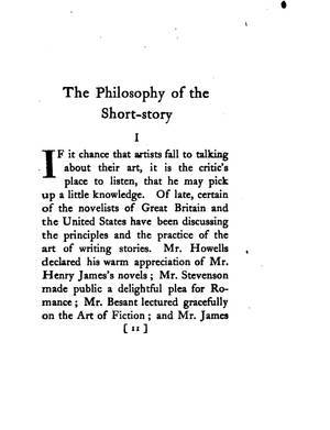 The Philosophy of the Short Story