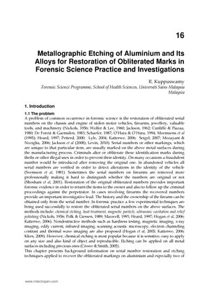 Metallographic Etching of Aluminium and Its Alloys for Restoration of Obliterated Marks in ...