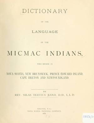Dictionary of the Language of the Micmac Indians