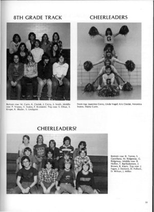 SE Gross School Girls Track and Cheerleaders, 1981
