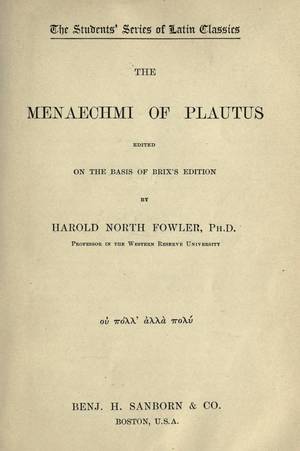 The Menaechmi of Plautus